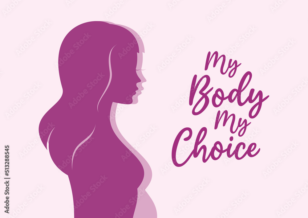 My Body My Choice lettering icon vector. US Abortion Rights Protests ...
