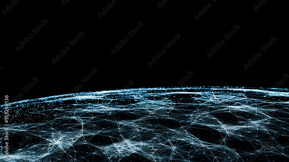 Technology background transmission lines Earth/Connection lines around ...