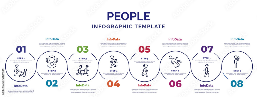 infographic template with icons and 8 options or steps. infographic for ...