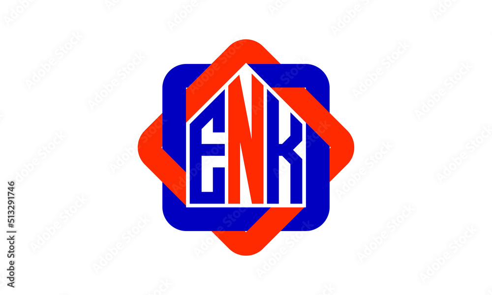 ENK three letter real estate logo with home icon logo design vector ...