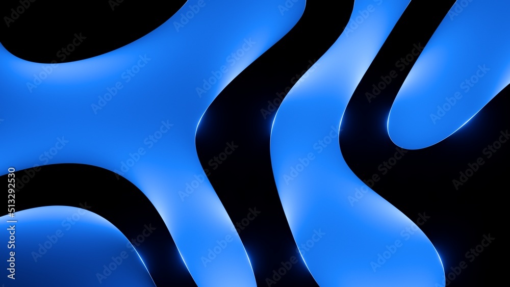 3d render, abstract blue and black background. Minimal wallpaper with ...