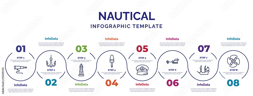 infographic template with icons and 8 options or steps. infographic for ...