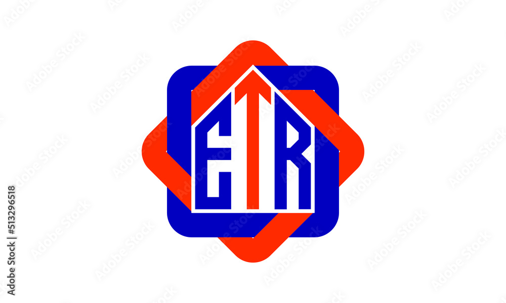 ETR three letter real estate logo with home icon logo design vector ...
