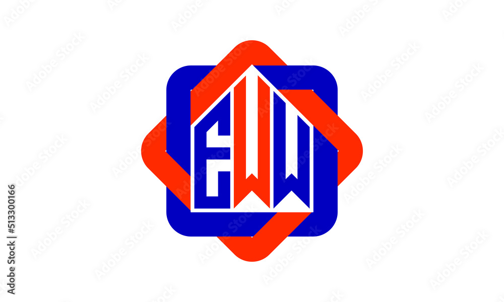 EWW three letter real estate logo with home icon logo design vector ...