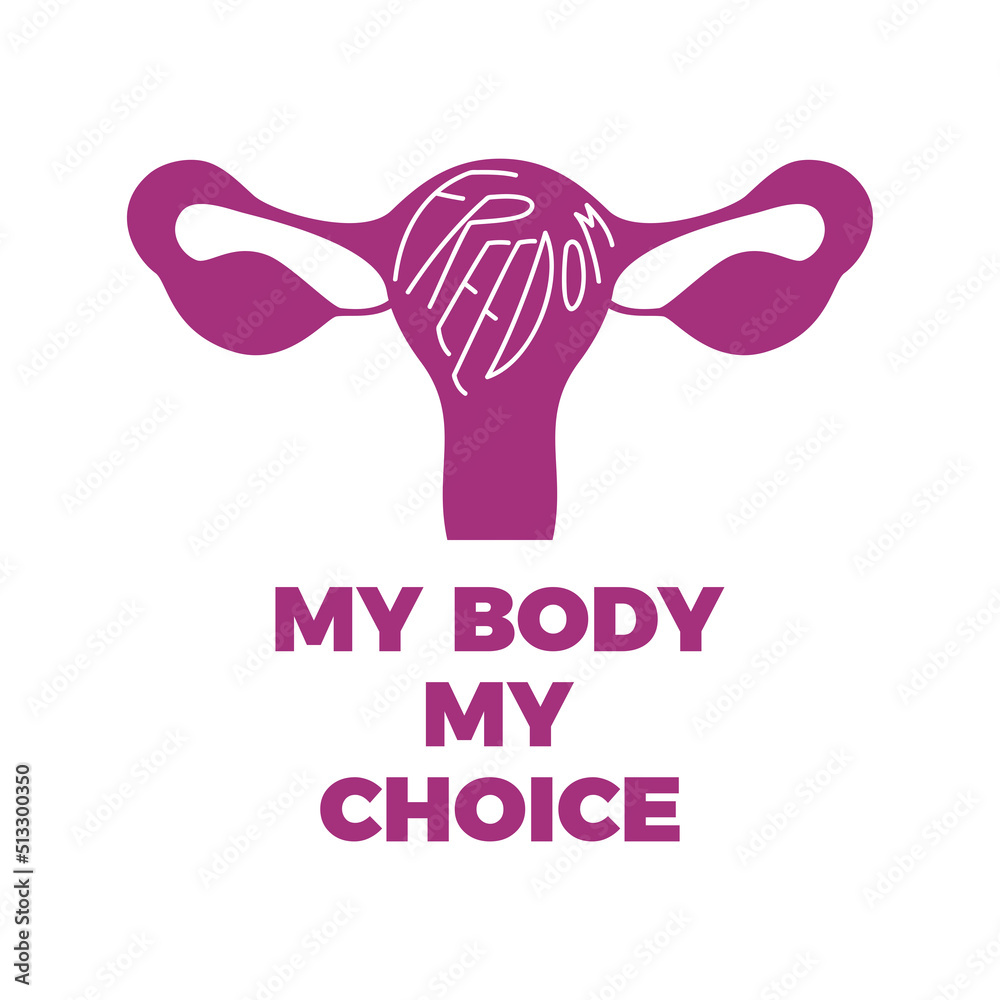 My Body My Choice lettering icon vector. US Abortion Rights Protests ...
