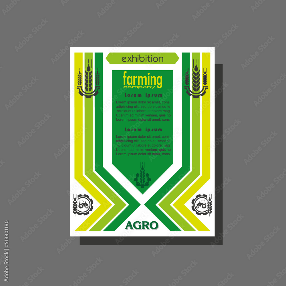 Agriculture brochure design template for agricultural company, agro ...
