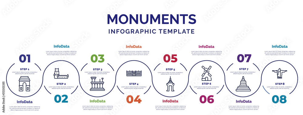infographic template with icons and 8 options or steps. infographic for ...