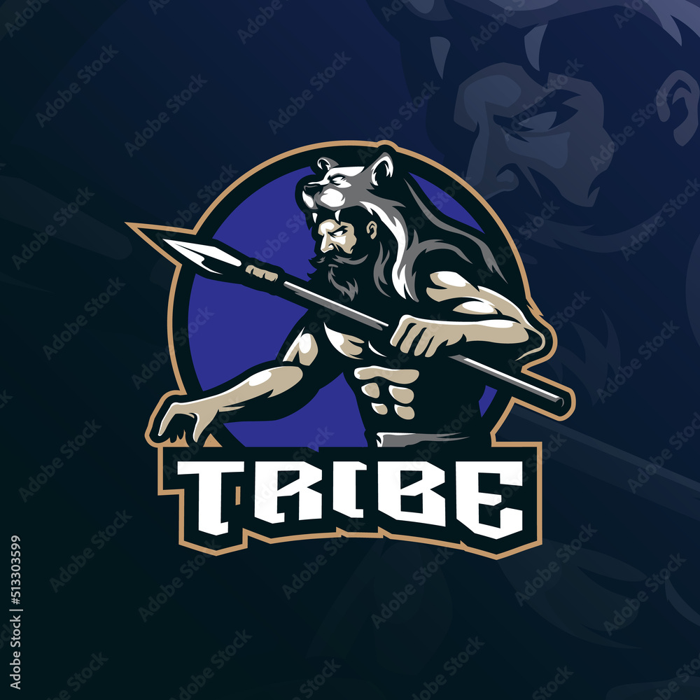 Tribe mascot logo design vector with modern illustration concept style ...