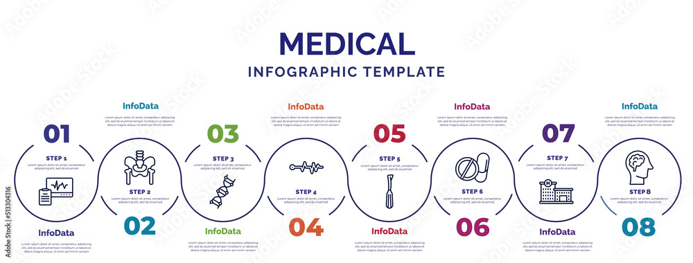 infographic template with icons and 8 options or steps. infographic for ...