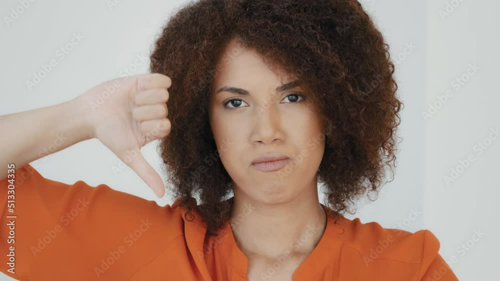 Close up African American millennial sad frustrated disappointed woman ...