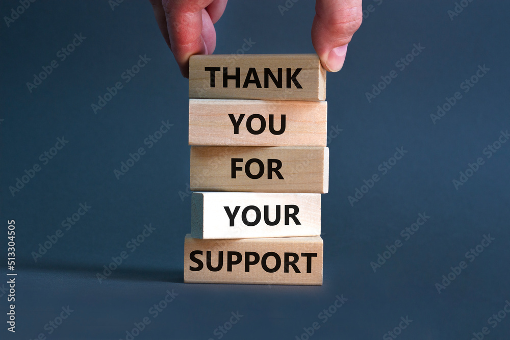 Thank you for support symbol. Concept words Thank you for your support ...
