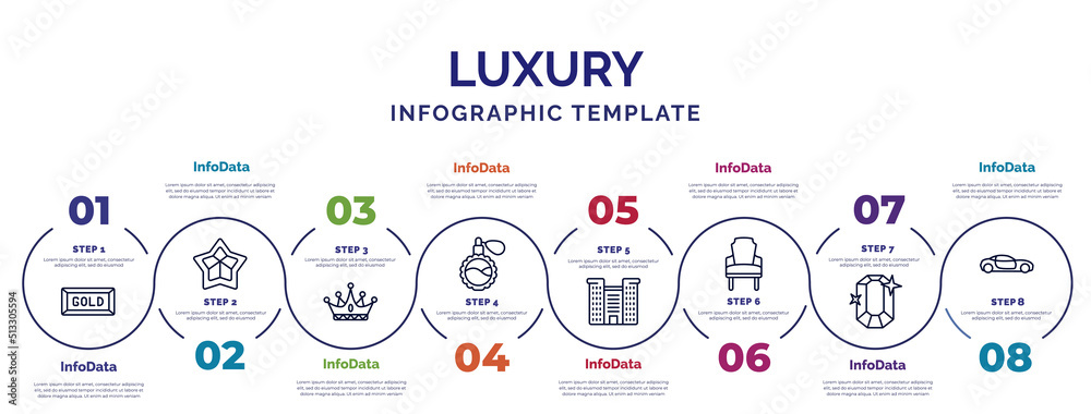 infographic template with icons and 8 options or steps. infographic for ...
