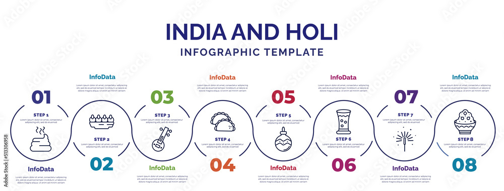 infographic template with icons and 8 options or steps. infographic for ...