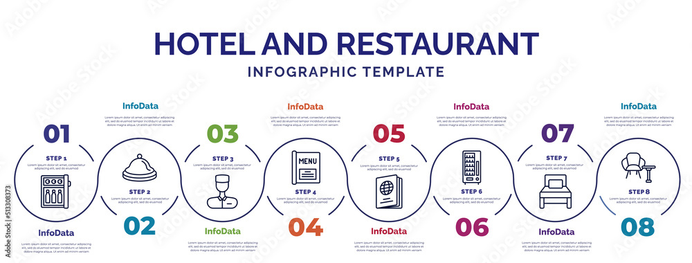 infographic template with icons and 8 options or steps. infographic for ...