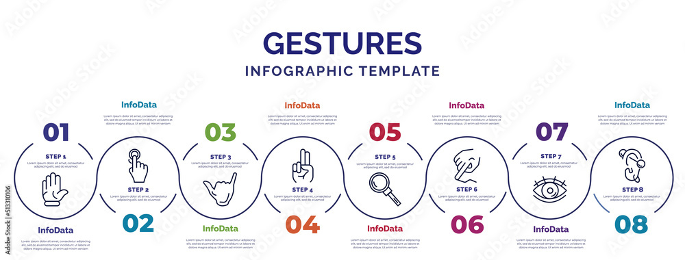 infographic template with icons and 8 options or steps. infographic for ...