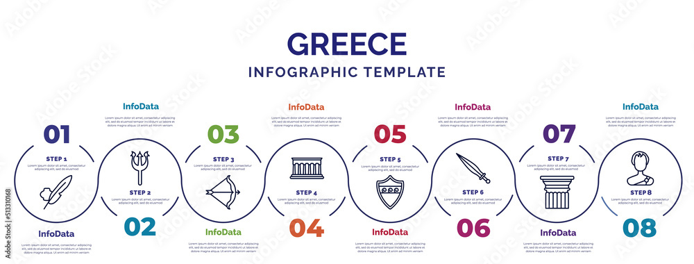 infographic template with icons and 8 options or steps. infographic for ...