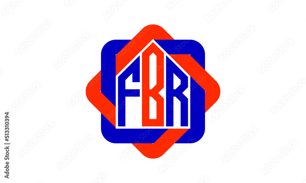 FBR three letter real estate logo with home icon logo design vector ...