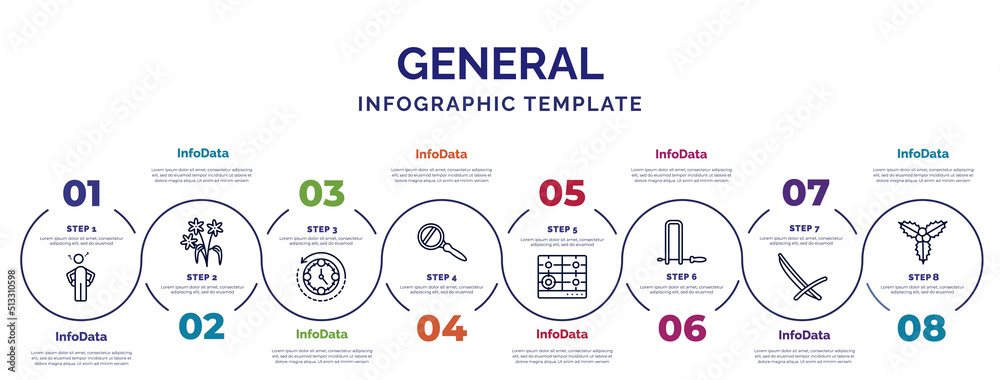 infographic template with icons and 8 options or steps. infographic for ...