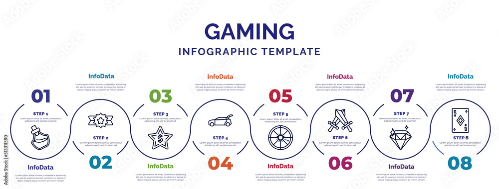 infographic template with icons and 8 options or steps. infographic for ...