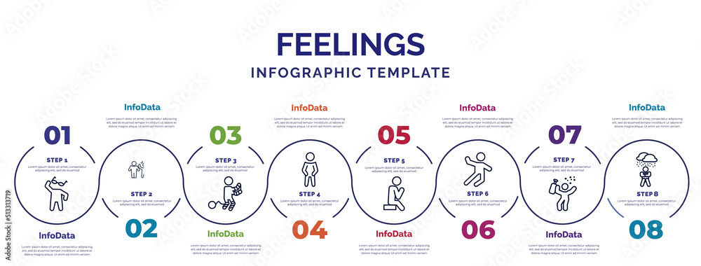 infographic template with icons and 8 options or steps. infographic for ...