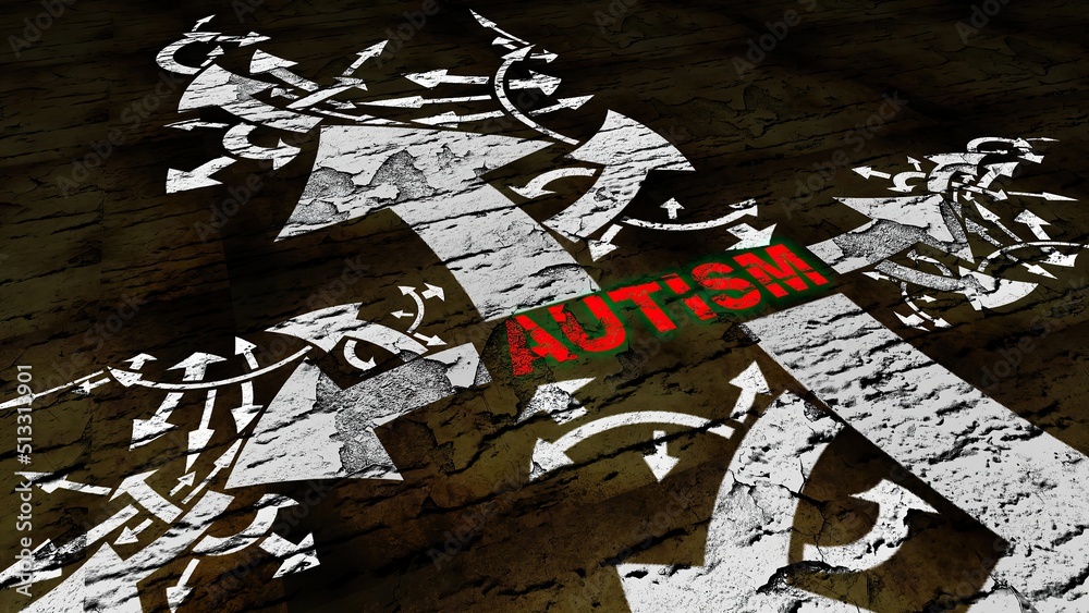 Autism disorder text on a crossroad in different ways of arrows Stock ...