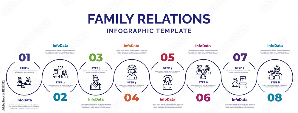 infographic template with icons and 8 options or steps. infographic for ...