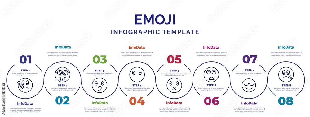 infographic template with icons and 8 options or steps. infographic for ...
