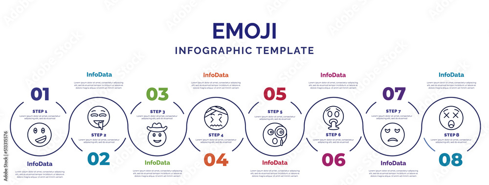 infographic template with icons and 8 options or steps. infographic for ...
