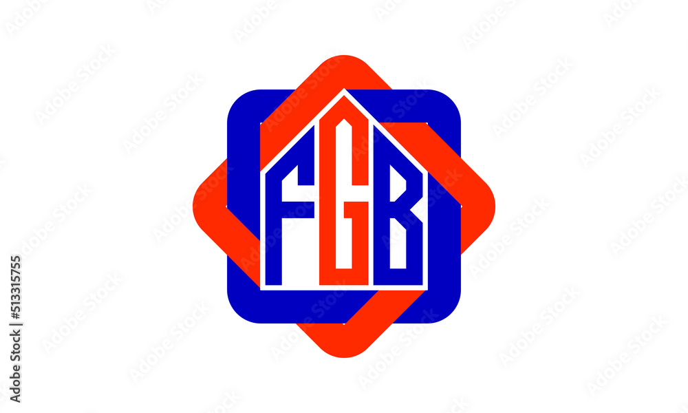 FGB three letter real estate logo with home icon logo design vector ...