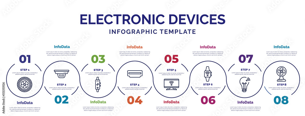 infographic template with icons and 8 options or steps. infographic for ...