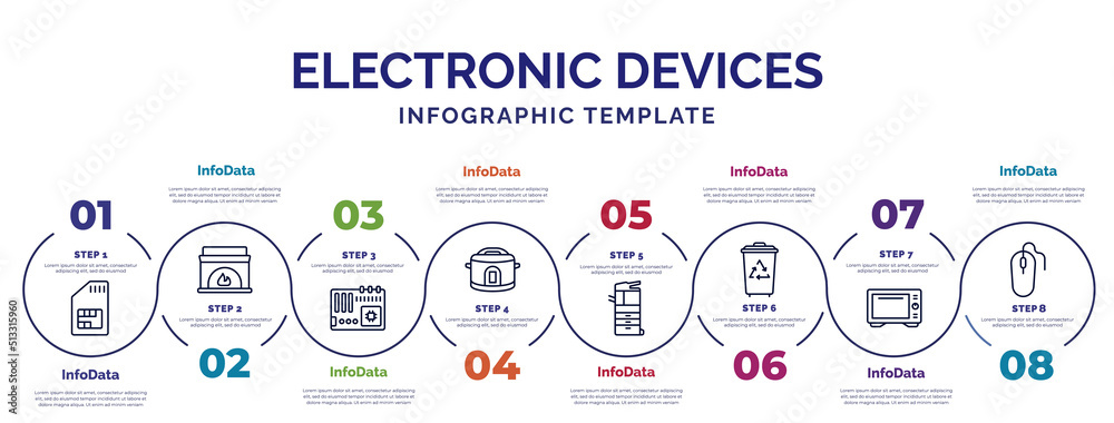 infographic template with icons and 8 options or steps. infographic for ...