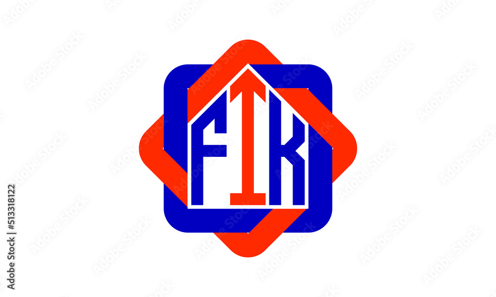 FIK three letter real estate logo with home icon logo design vector ...
