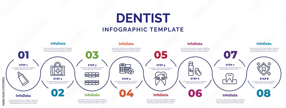 infographic template with icons and 8 options or steps. infographic for ...