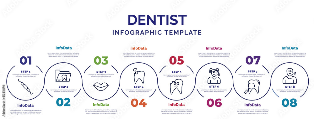 infographic template with icons and 8 options or steps. infographic for ...