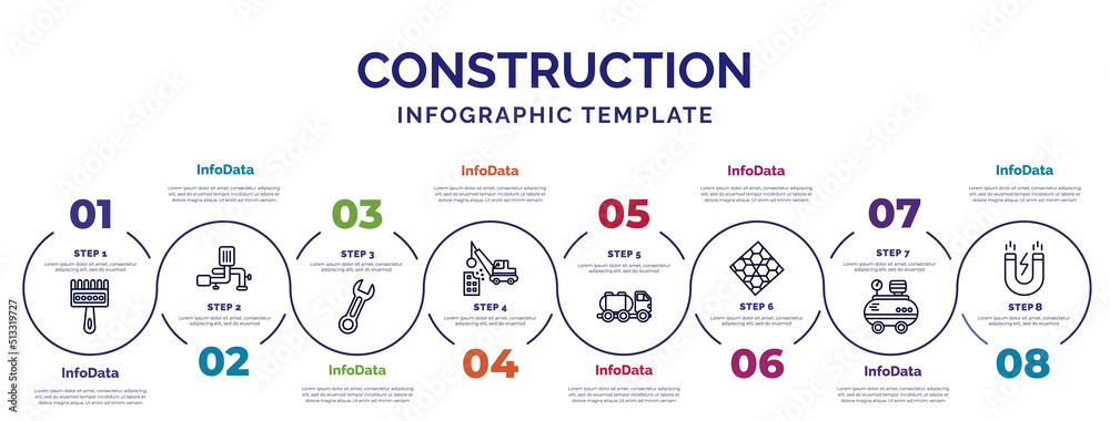 infographic template with icons and 8 options or steps. infographic for ...