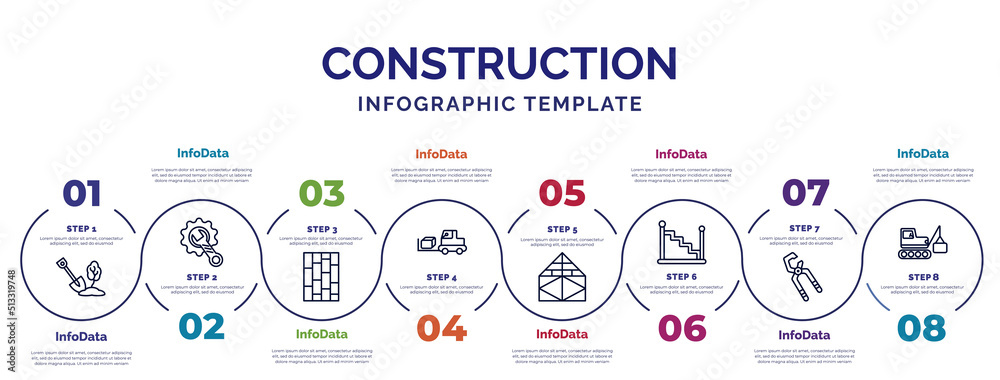 infographic template with icons and 8 options or steps. infographic for ...