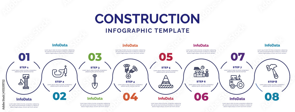 infographic template with icons and 8 options or steps. infographic for ...