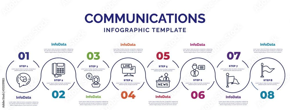 infographic template with icons and 8 options or steps. infographic for ...