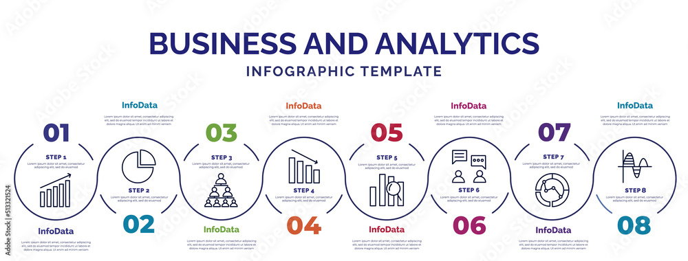 infographic template with icons and 8 options or steps. infographic for ...