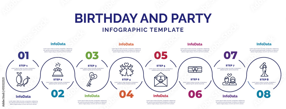 infographic template with icons and 8 options or steps. infographic for ...