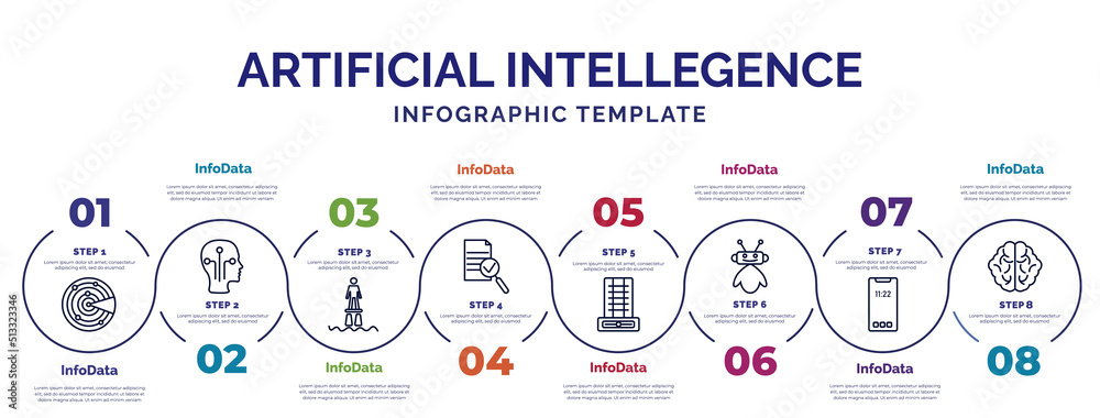 infographic template with icons and 8 options or steps. infographic for ...