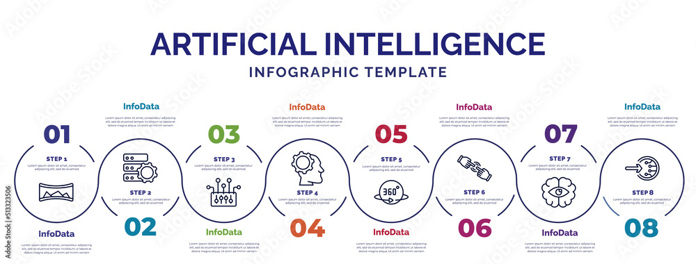 infographic template with icons and 8 options or steps. infographic for ...
