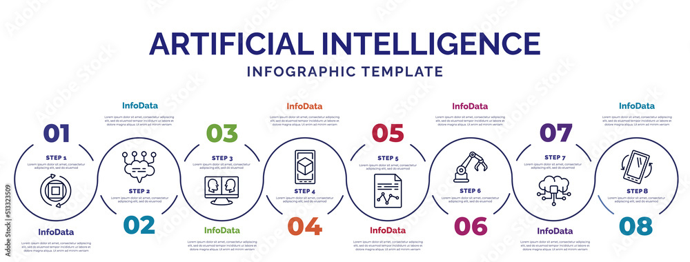 infographic template with icons and 8 options or steps. infographic for ...