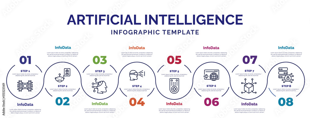 infographic template with icons and 8 options or steps. infographic for ...