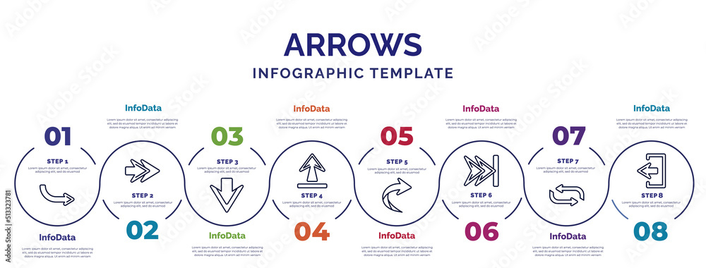infographic template with icons and 8 options or steps. infographic for ...