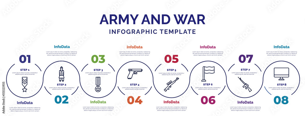 infographic template with icons and 8 options or steps. infographic for ...