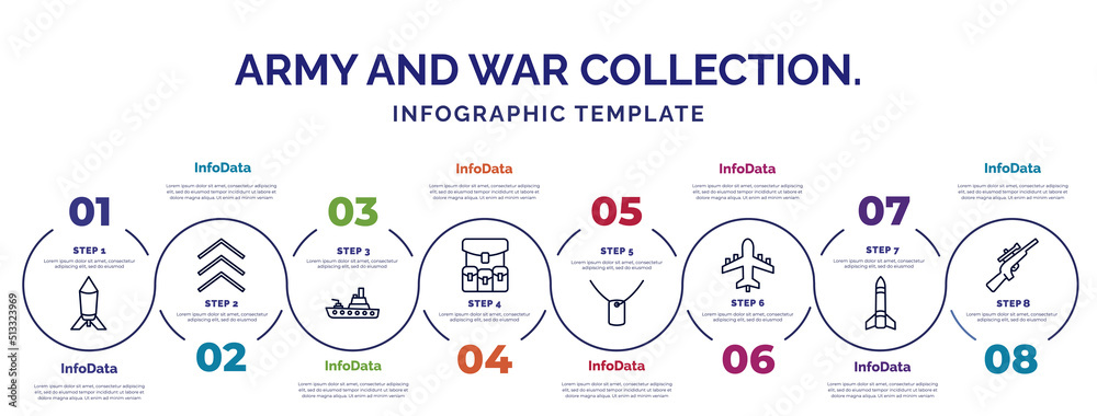 infographic template with icons and 8 options or steps. infographic for ...