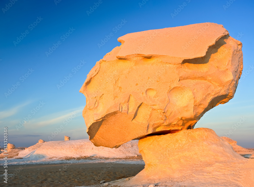 The Egyptian Sahara Desert, with its white rocks and natural formations ...
