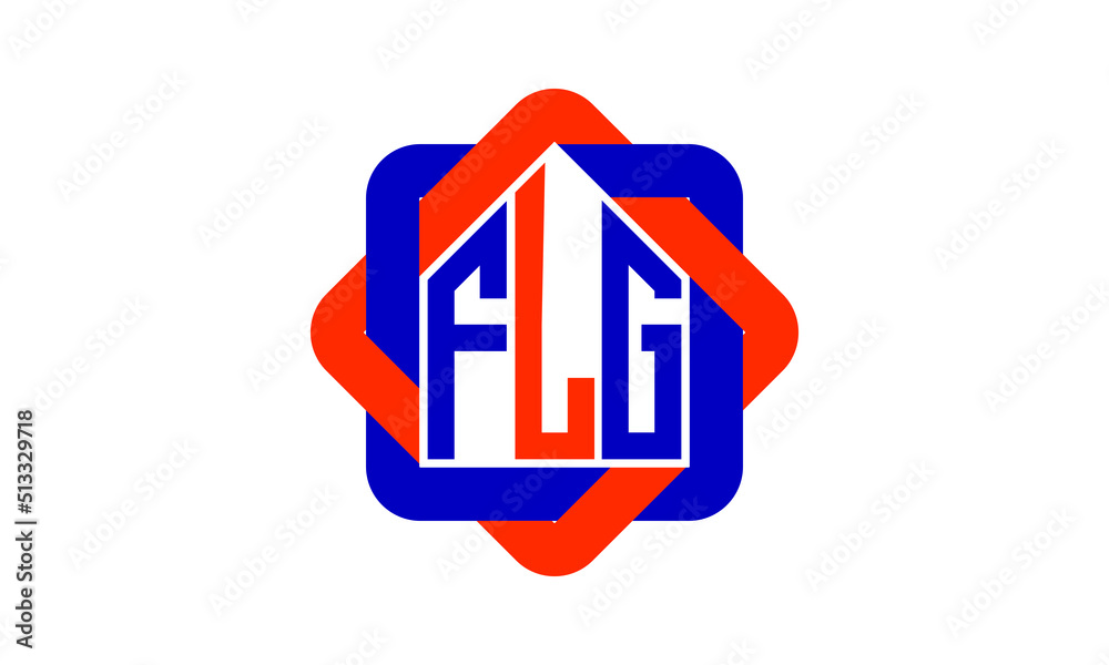 FLG three letter real estate logo with home icon logo design vector ...