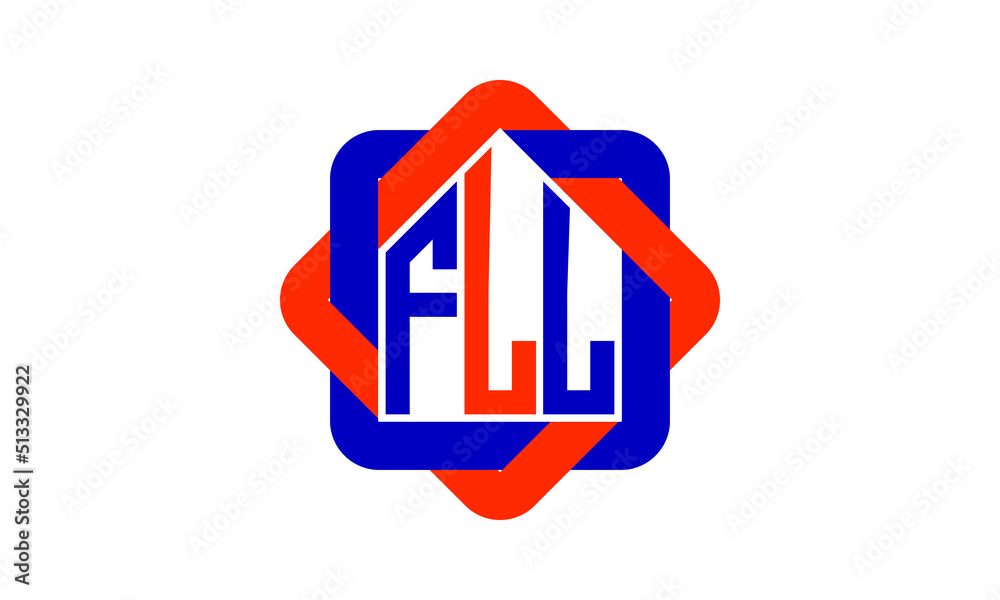 FLL three letter real estate logo with home icon logo design vector ...